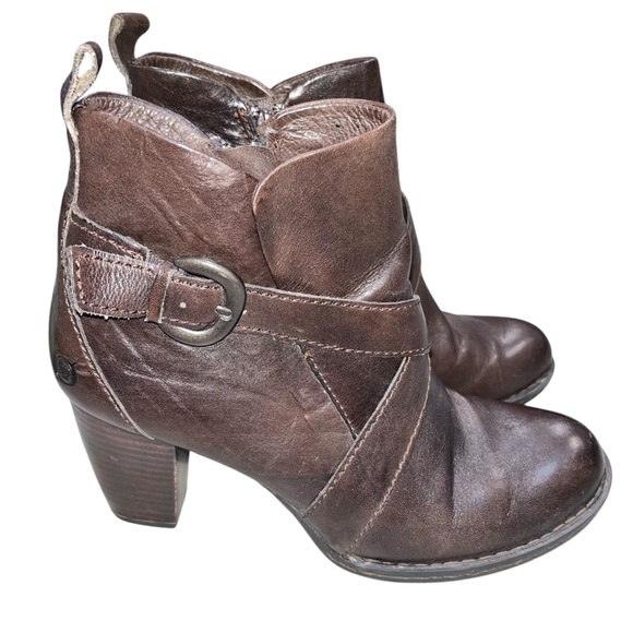 Born | Shoes | Born Brown Leather Shola Booties Boots Shoes Size 85 4 ...